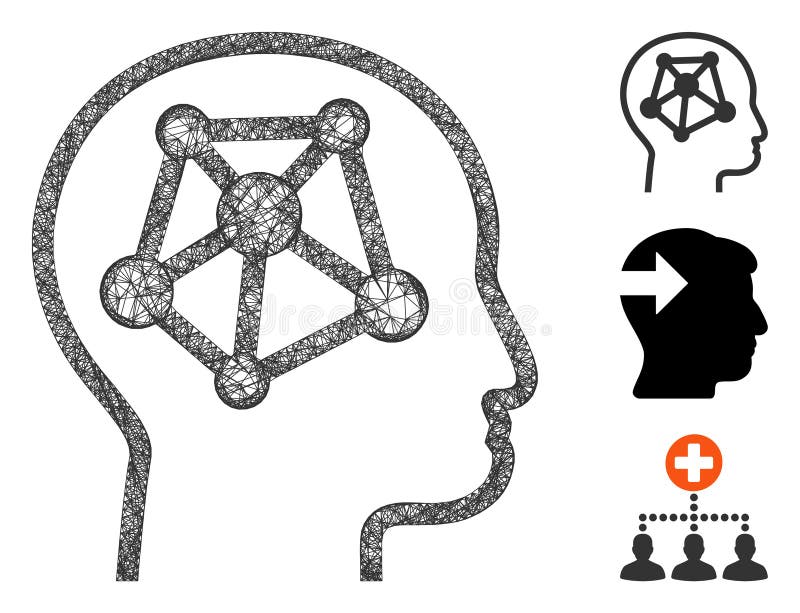 Human Memory Links Polygonal Web Vector Mesh Illustration Stock ...