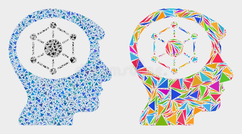 Vector Human Memory Mosaic Icon of Triangle Items Stock Vector ...