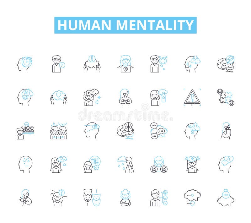 Human Mentality Linear Icons Set. Capacity, Perception, Emotion ...
