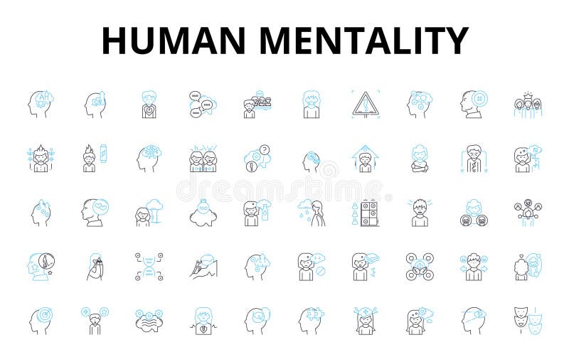 Human Mentality Linear Icons Set. Capacity, Perception, Emotion ...