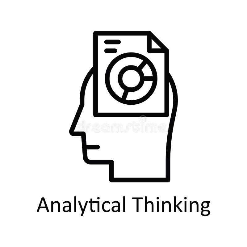 Analytical Thinking Vector Outline Icon Design Illustration. Human ...
