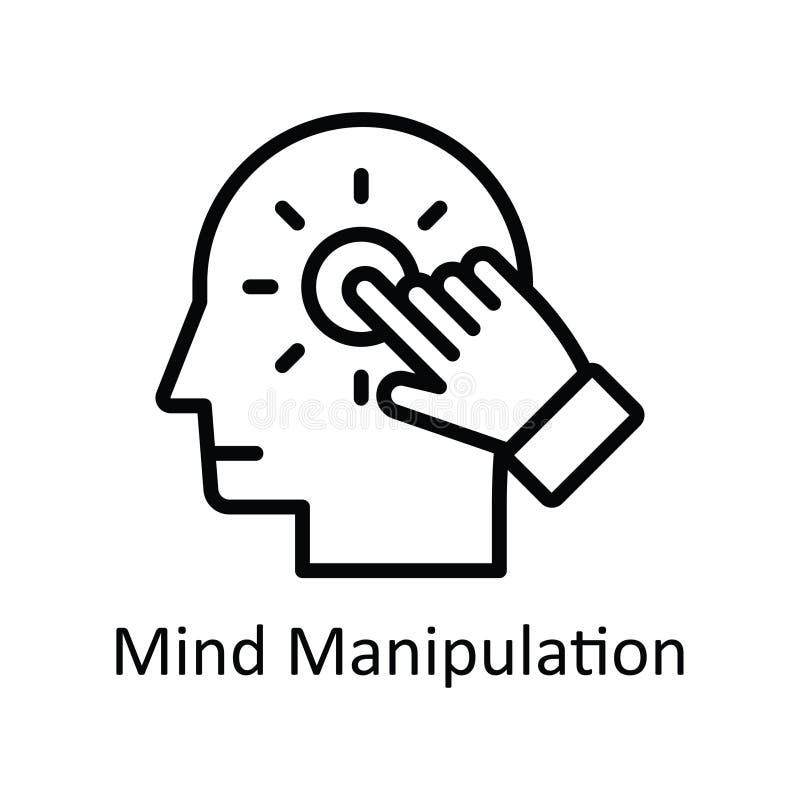 Mind Manipulation Vector Outline Icon Design Illustration. Human ...