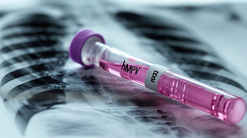 Human Metapneumovirus Sample on X-ray with Ribcage Focus. HMPV, Human ...