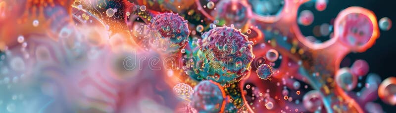 Human Microbiome Visualized through Intricate Colorful Abstract Art ...