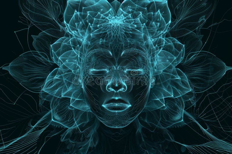 Human Mind Blossom Artistic Design Symbolizing Creativity, Science, and ...