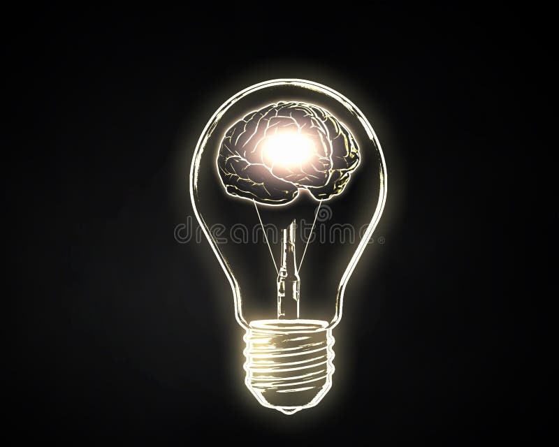 Human Mind Brain Glowing Inside Light Bulb Stock Photos - Free ...