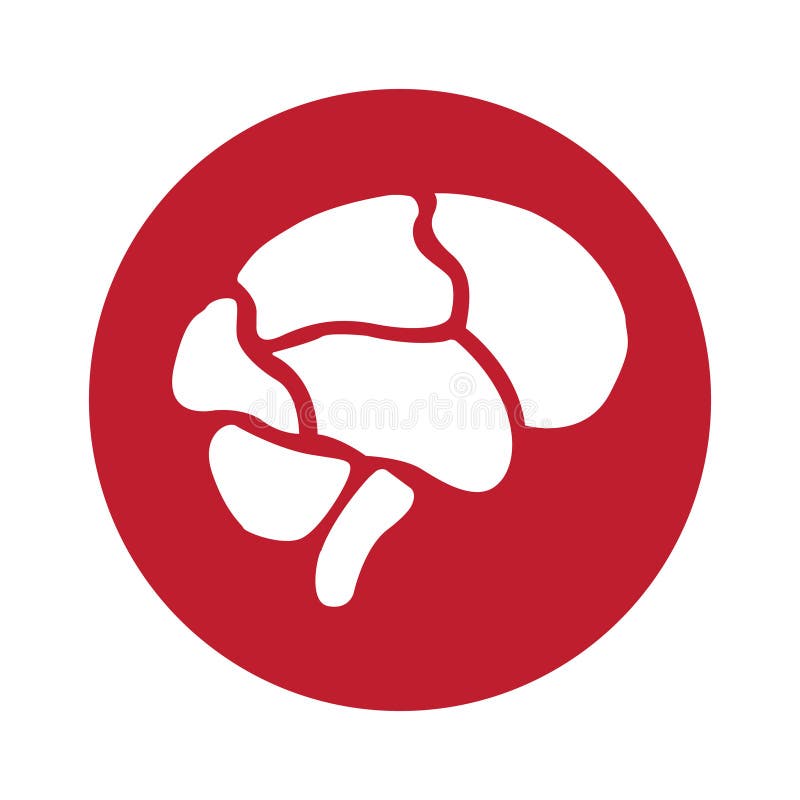 Human Mind or Brain Icon on Side View. Stock Vector - Illustration of ...