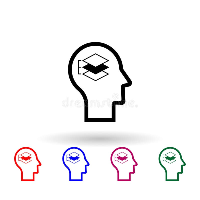 Human Mind, Brain Multi Color Icon. Simple Thin Line, Outline Vector of ...