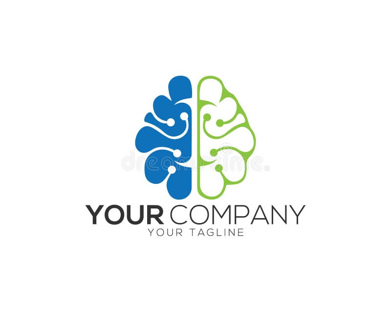 Human Mind and Brain Technology Logo Design Stock Vector - Illustration ...