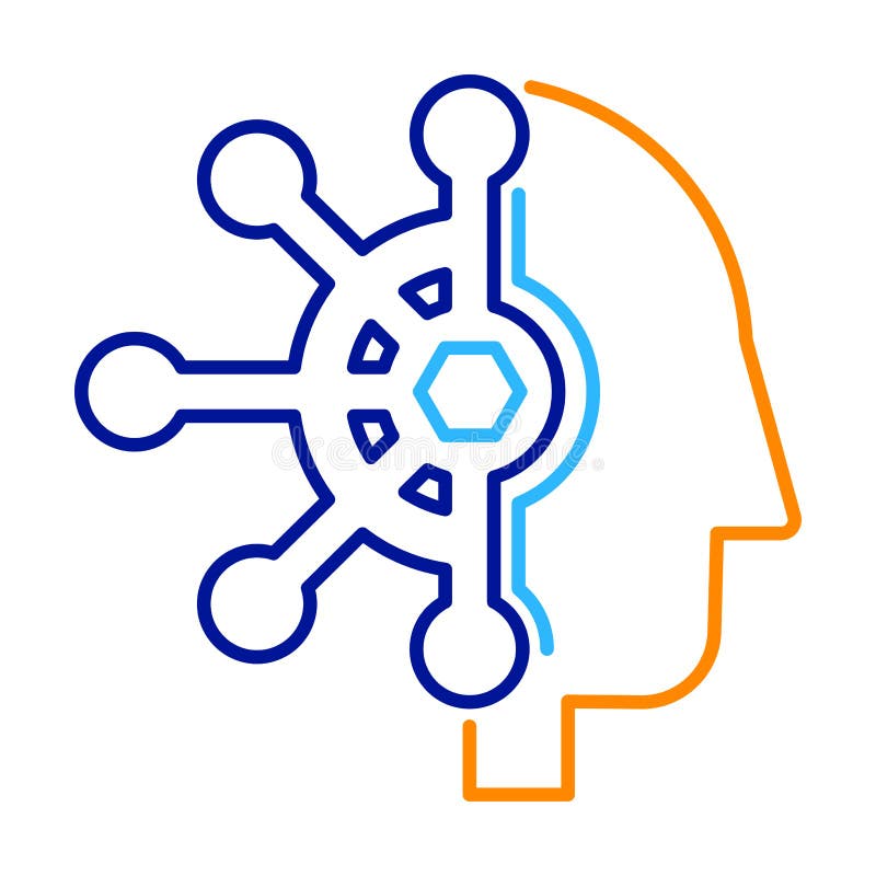 Human Mind Control Linear Vector Icon Isolated on White Stock ...