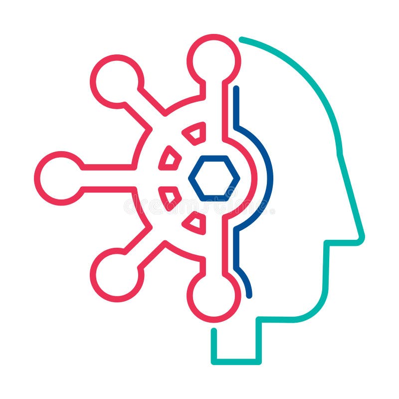 Human Mind Control Linear Vector Icon Isolated on White Stock ...