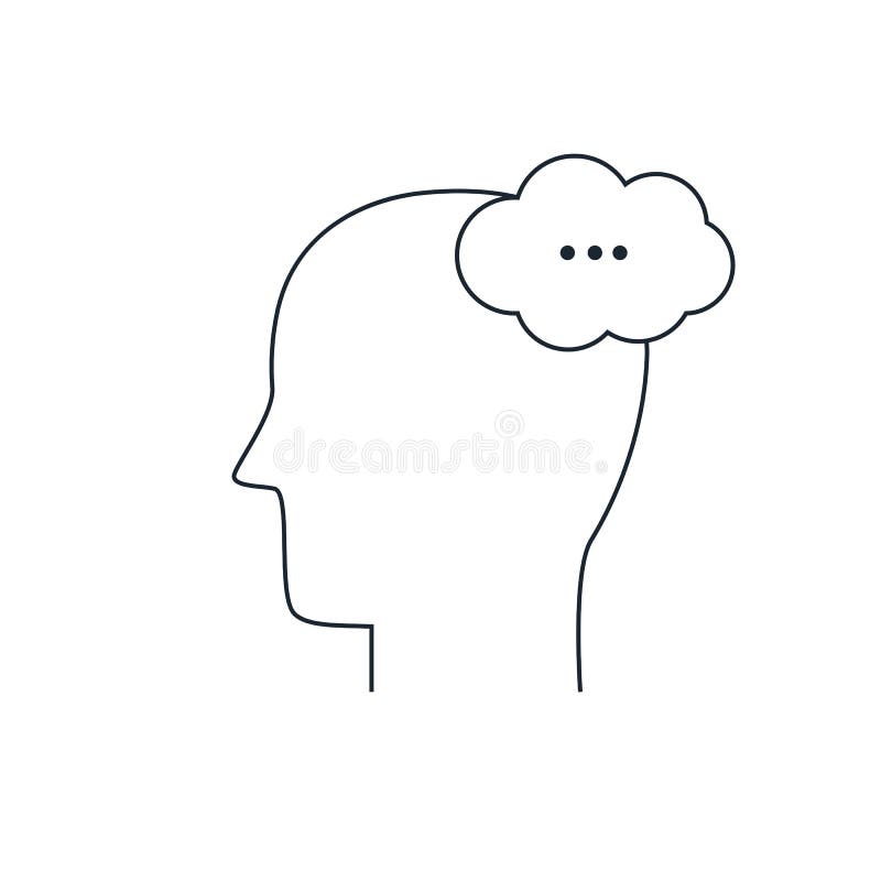 Human Mind Icon, Thin Line Style, Flat Design Stock Vector ...