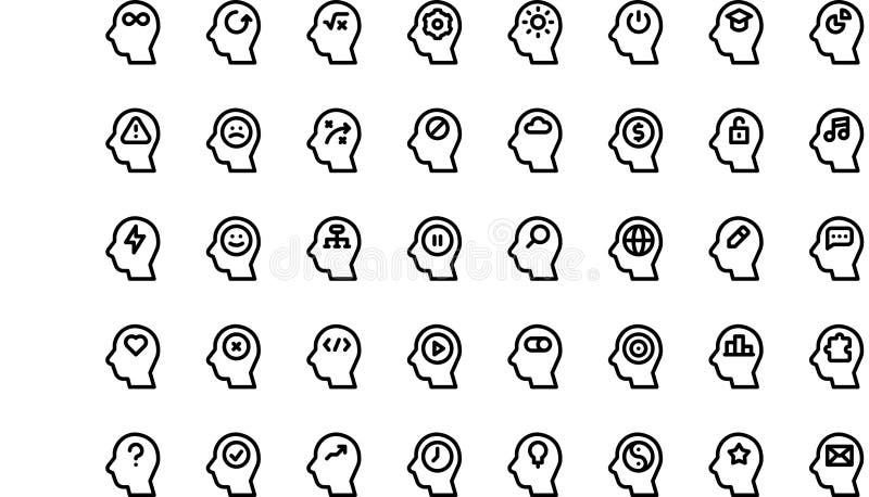 Human Mind Icons High-Quality Vector Icons Collection with Editable ...