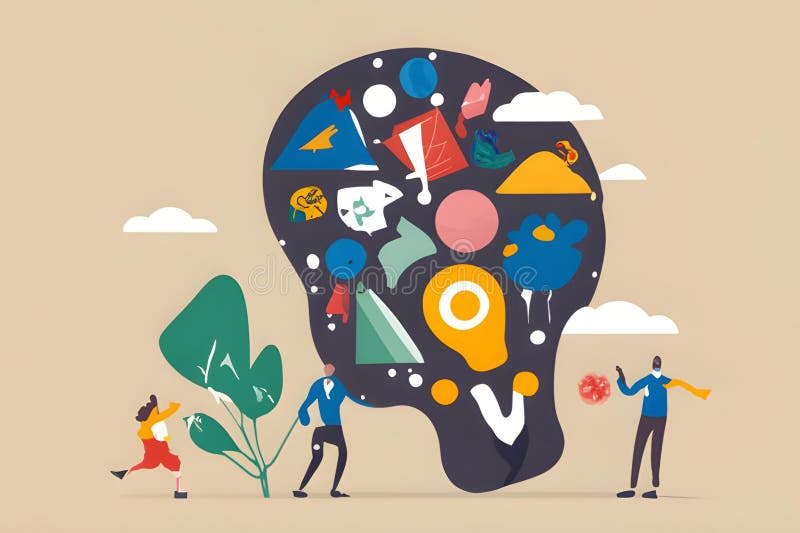 Human Mind Literally Brainstorming Myriad Eclectic Images for ...