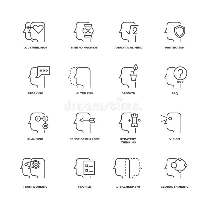 Mind Process Vector Icons 1 Stock Vector - Illustration of success ...