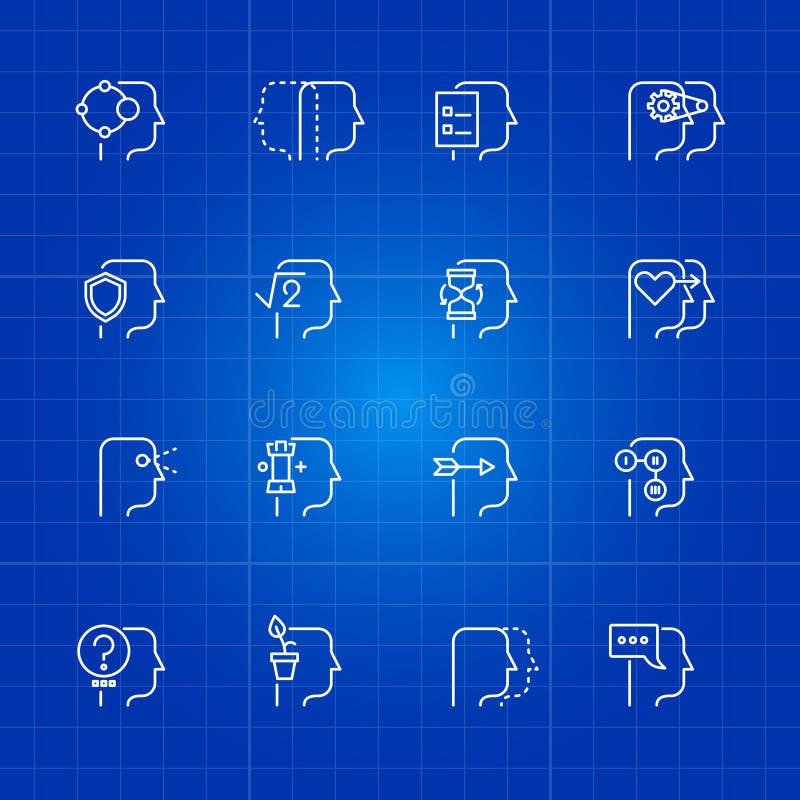 Human Mind Processes Icons Set Stock Vector - Illustration of brain ...
