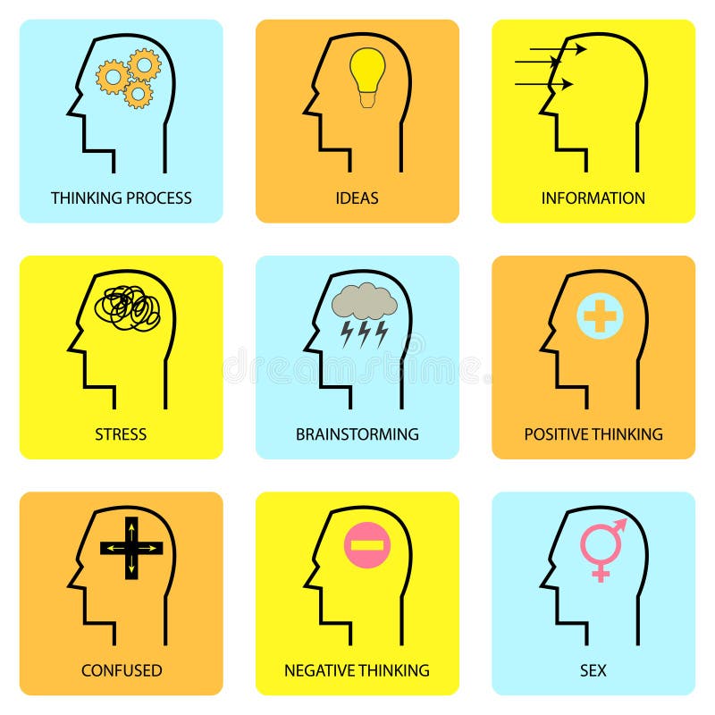 Human Mind and Thought stock vector. Illustration of stress - 74627893