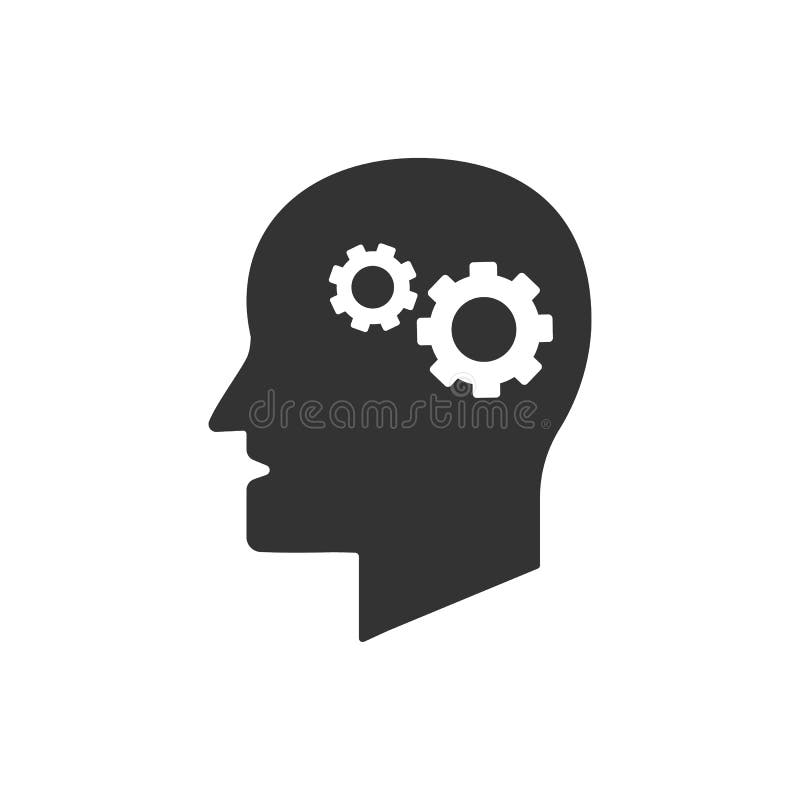 Human Mind, Vector Illustration Human Head with Gears Stock Vector ...