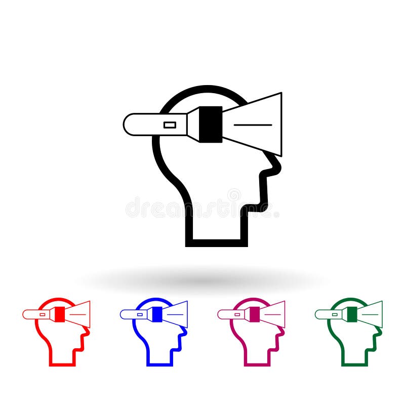 Human Mind, Vision Multi Color Icon. Simple Thin Line, Outline Vector ...
