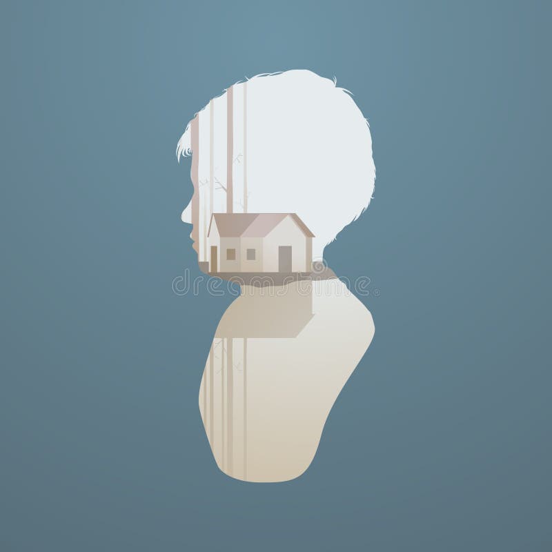 Human Mindset Thinking Aspiration Imagination Concept Stock Vector ...