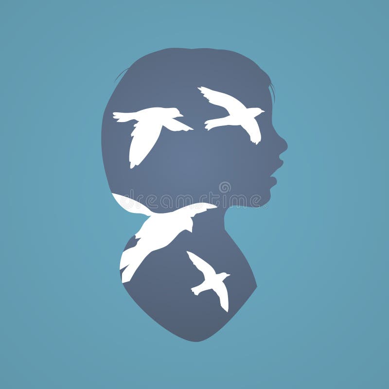 Human Mindset Thinking Aspiration Imagination Concept Stock Vector ...