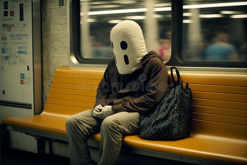 Lonely Man Lost in Modern World Concept Stock Illustration ...