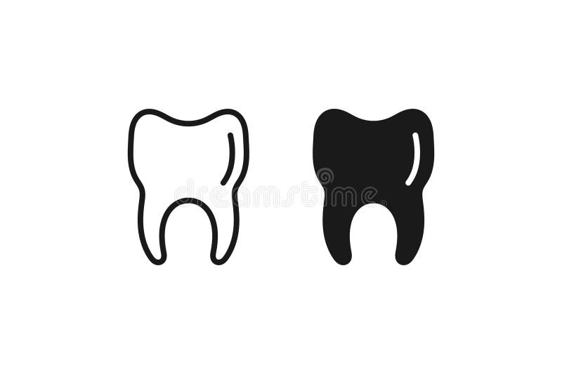 Human Molar Teeth Icon and Outline Stock Illustration - Illustration of ...