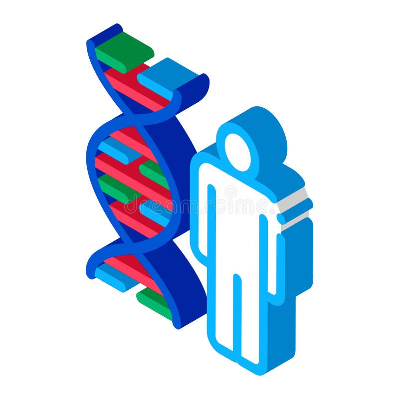 Human and Molecule Dna Isometric Icon Vector Illustration Stock Vector ...