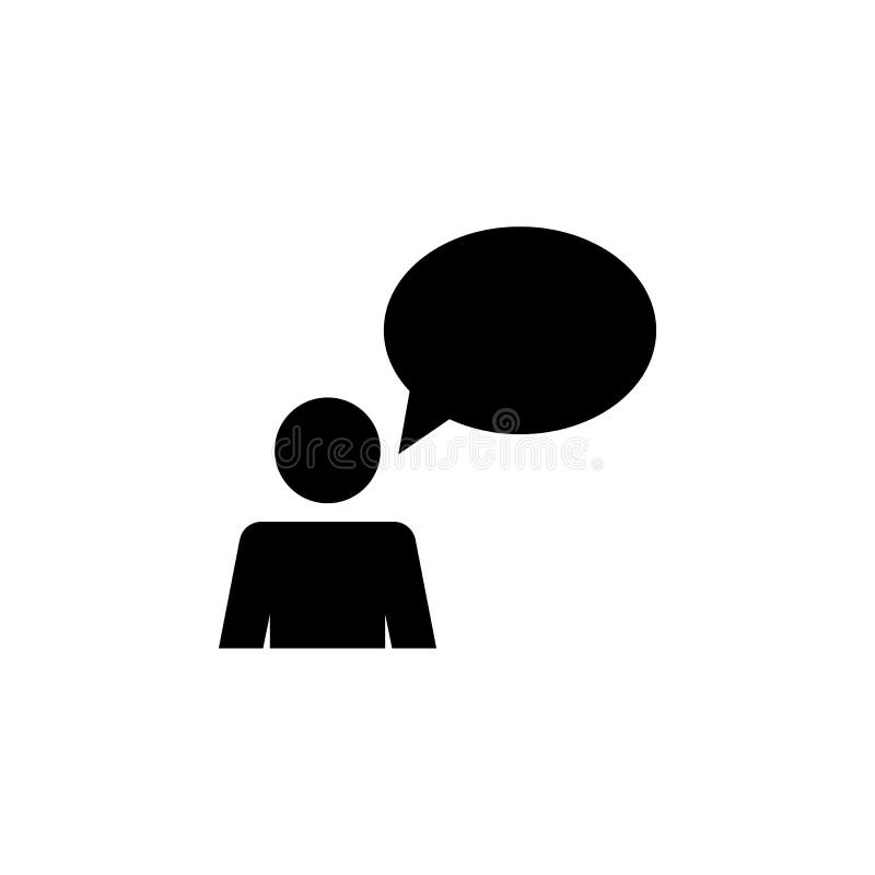 Man Monologue Flat Vector Icon in People Talk Pack Stock Illustration ...