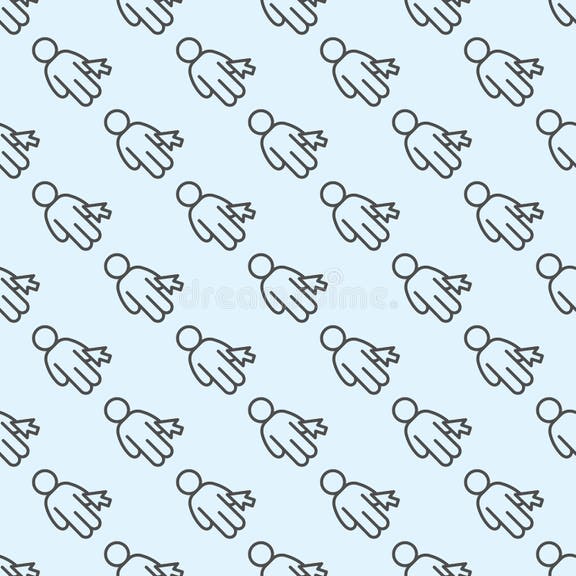 Human and Mouse Cursor Line Seamless Pattern, Remote Work Theme. Vector ...