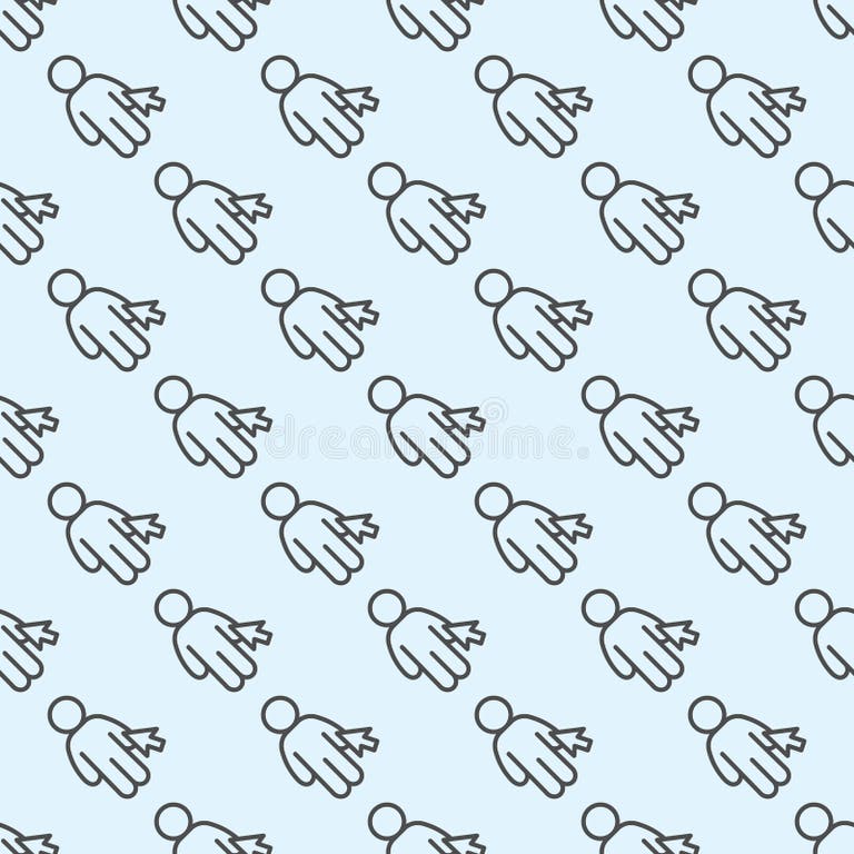 Human and Mouse Cursor Line Seamless Pattern, Remote Work Theme. Vector ...