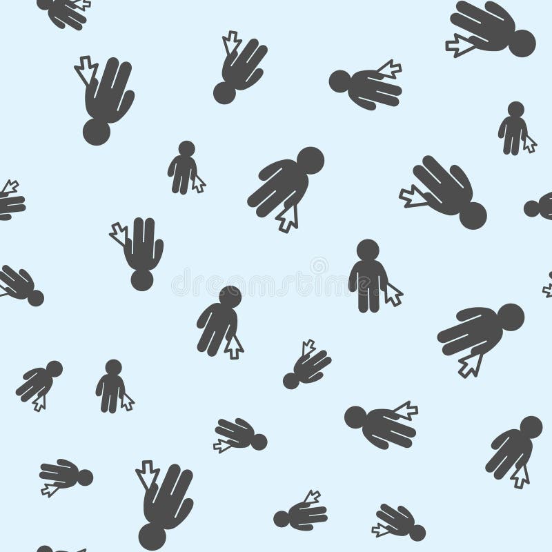Human and Mouse Cursor Solid Seamless Pattern, Remote Work Theme ...