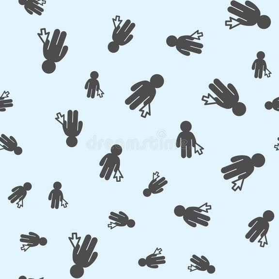 Human and Mouse Cursor Solid Seamless Pattern, Remote Work Theme ...