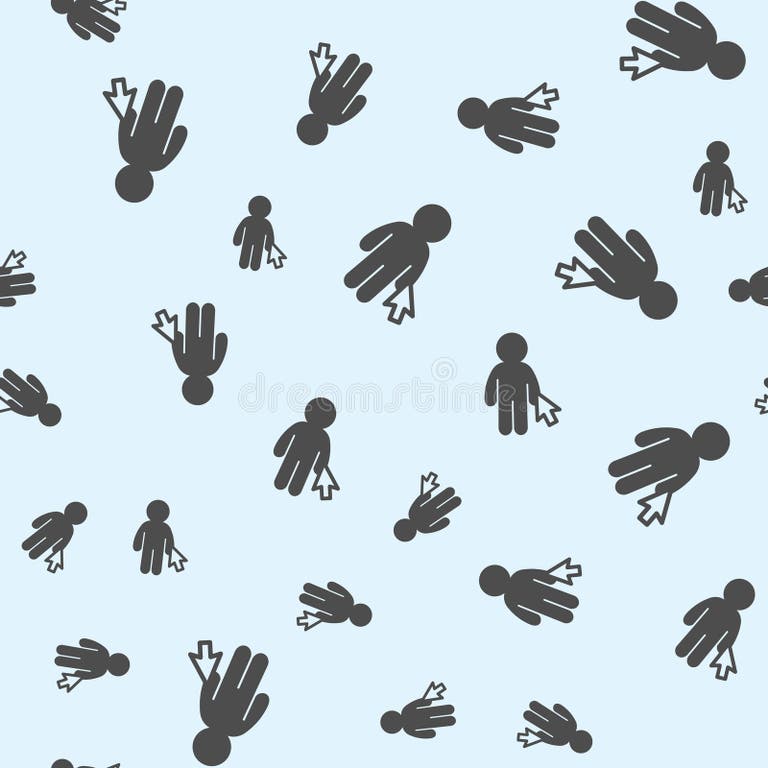Human and Mouse Cursor Solid Seamless Pattern, Remote Work Theme ...