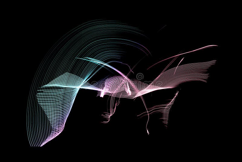 Human Movement in LED Strip Light Stock Photo - Image of science ...