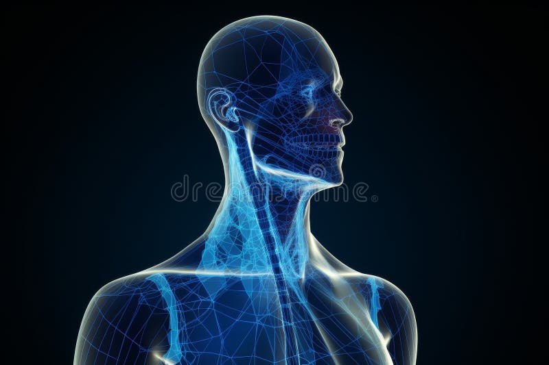 Anatomy of the Human Neck Detailed 3D Illustration Featuring Muscles ...