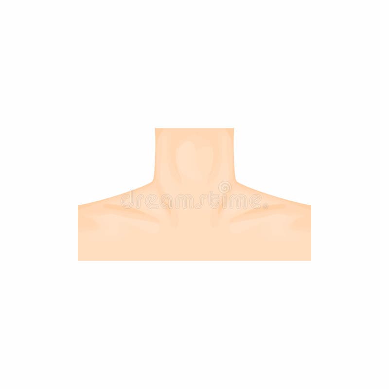 Neck Icon in Outline Style Isolated on White Background. Part of Body ...