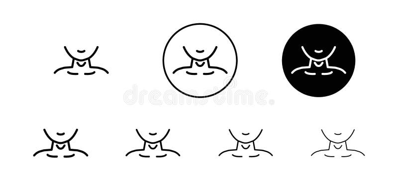 Human Neck Vector Icon Set Collection Human Neck Outline Flat Icon Stock Vector Illustration