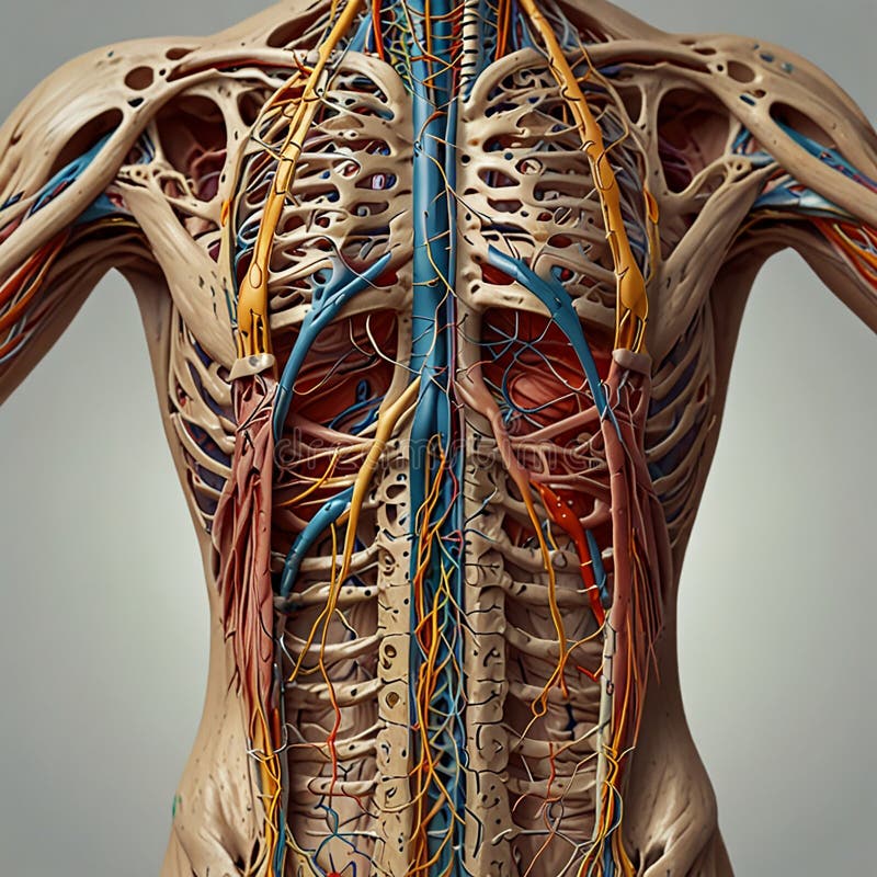 Human Nerves System with Arteries and Capillaries Stock Illustration ...