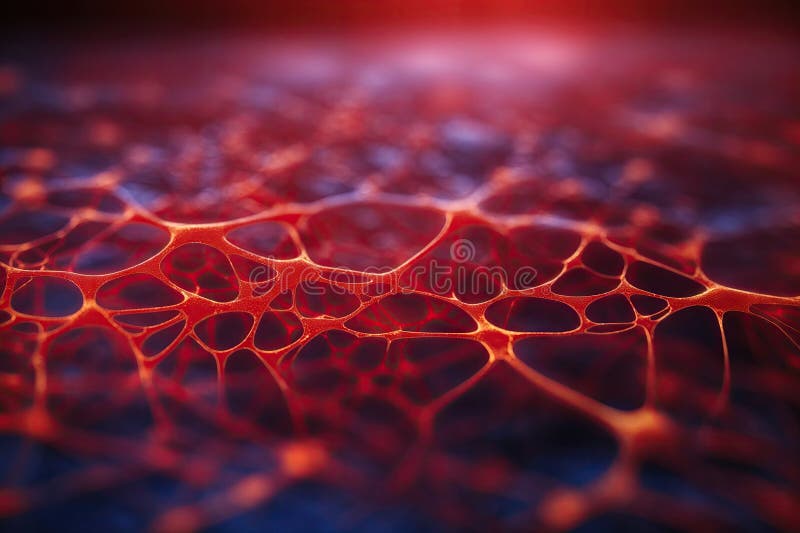 Human Nervous System Background in Blur Red Color. Ai Generative Stock ...