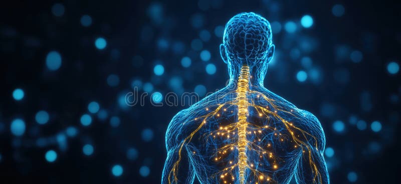Human Nervous System Visualization with Glowing Neural Pathways and ...