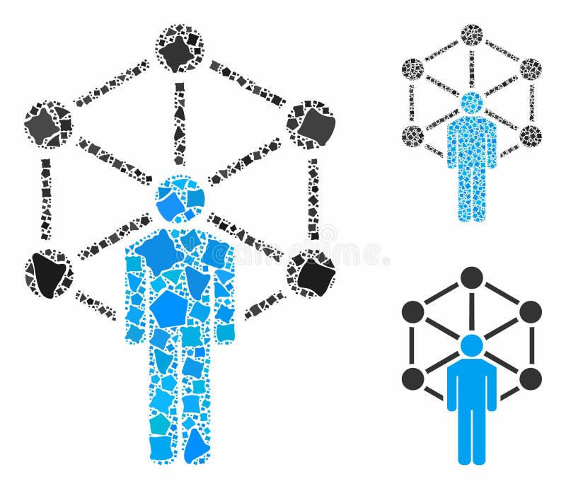 Human Network Composition Icon of Trembly Parts Stock Illustration ...