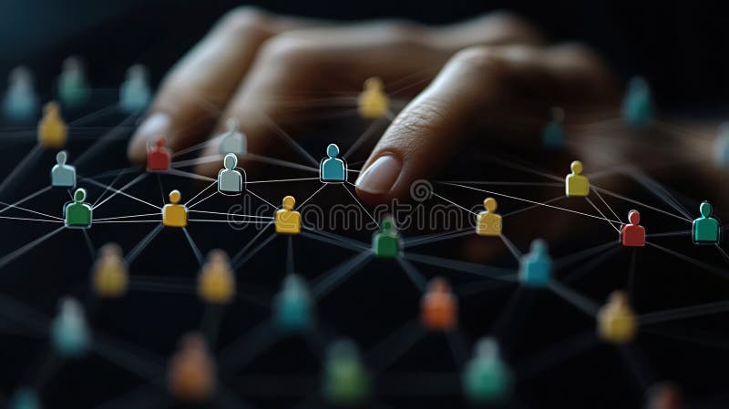 Human Network Connection, Digital, and Interaction Stock Illustration ...