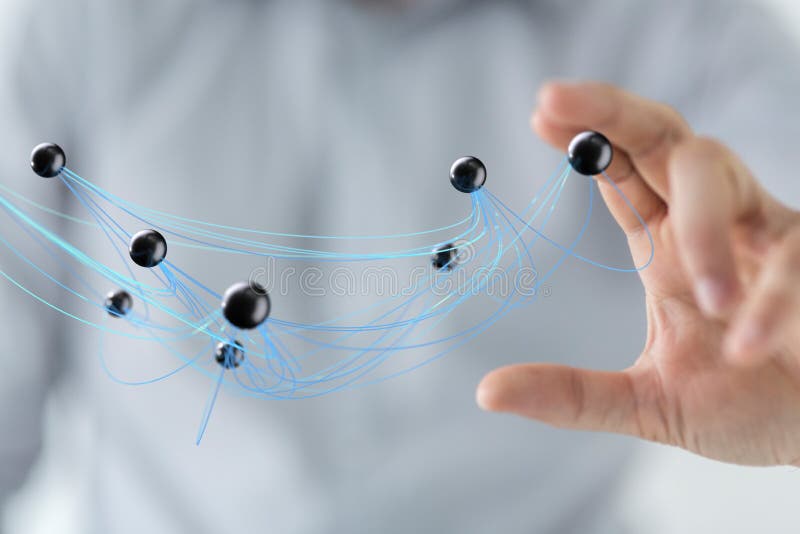 A Human Network Group Abstract 3d Stock Photo - Image of pointing ...