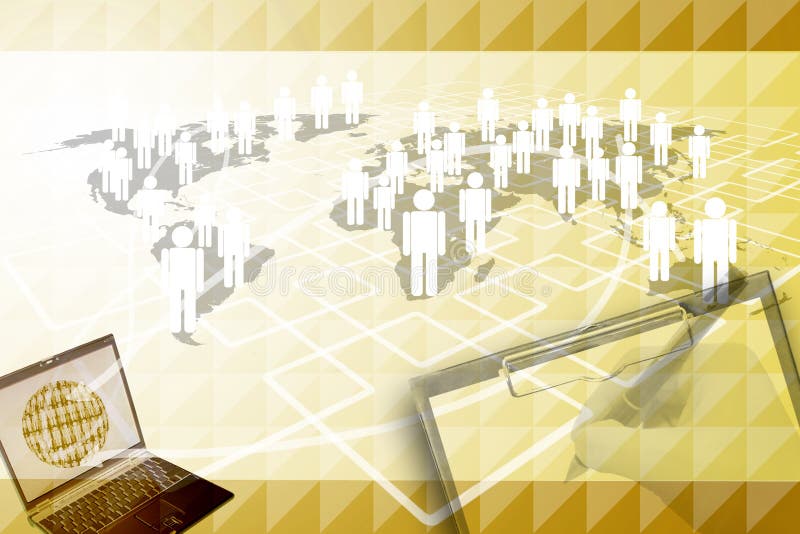 Human Network. Peoples in Motion. Connected. 3d Stock Illustration ...