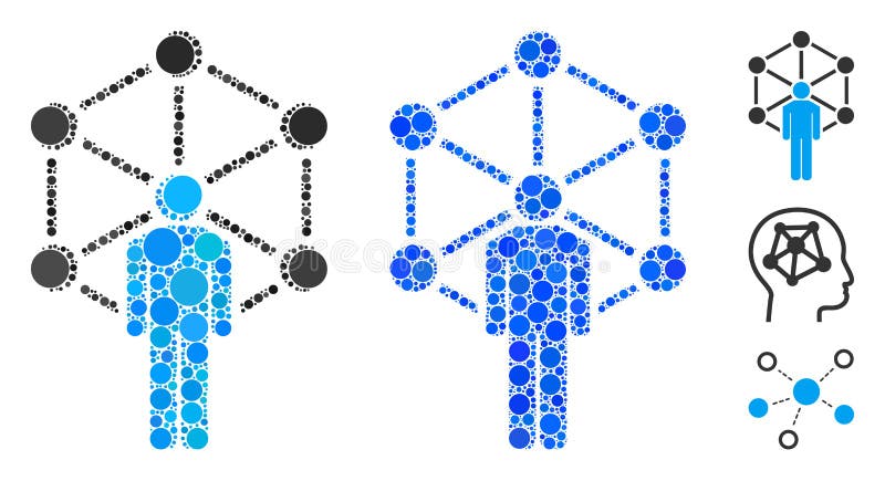 Human Network Mosaic Icon of Round Dots Stock Vector - Illustration of ...