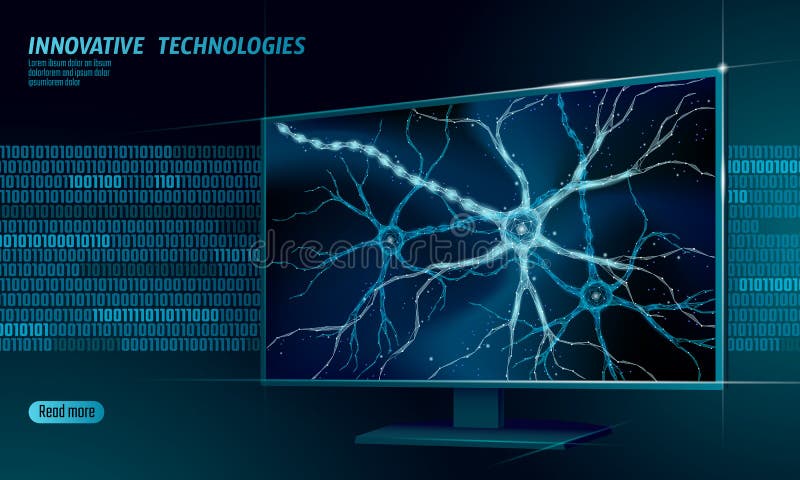 Human Neuron Low Poly Anatomy Concept. Artificial Neural Network ...
