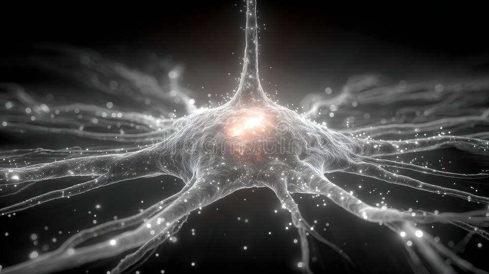 Human Neuron Structure with Synapses Stock Illustration - Illustration ...