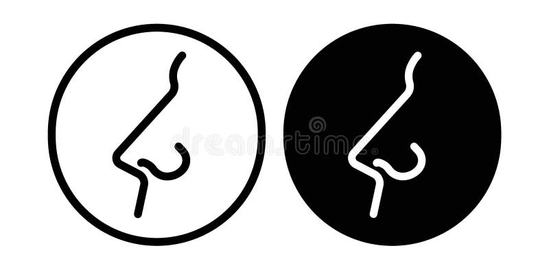 Human Nose Thin Line Icon Set Stock Illustration - Illustration of ...