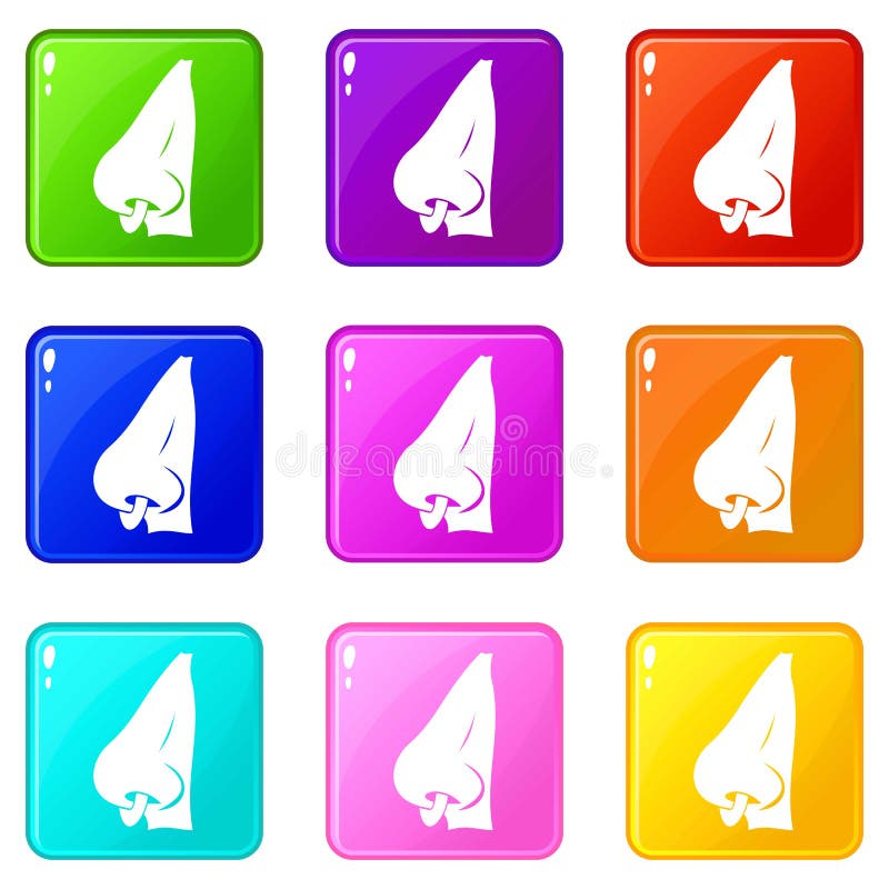Human Nose with Piercing Set 9 Stock Vector - Illustration of nose ...